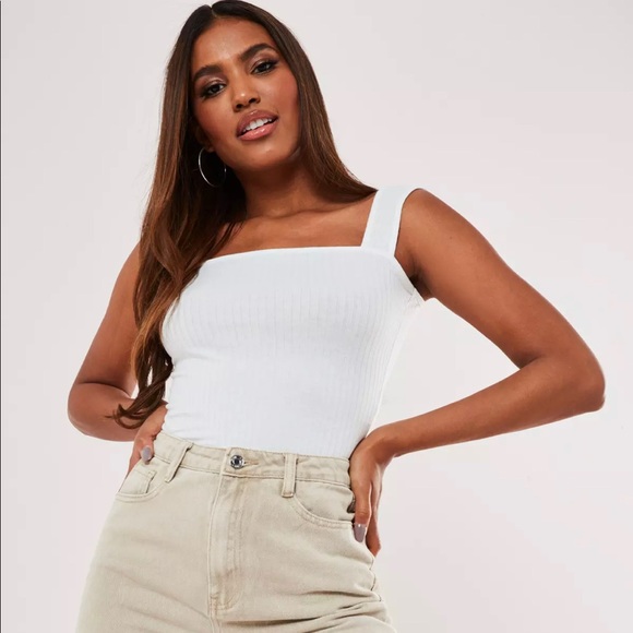 Missguided | Tops | Missguided White Ribbed Tank | Poshmark